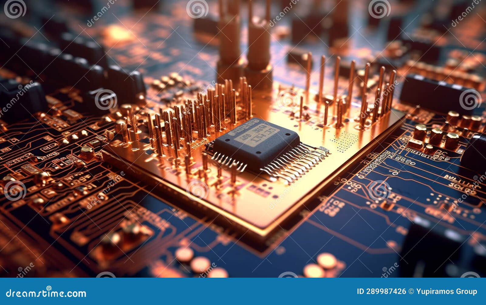 Close Up of a Computer Chip on a Motherboard, Showing Complex Circuitry ...