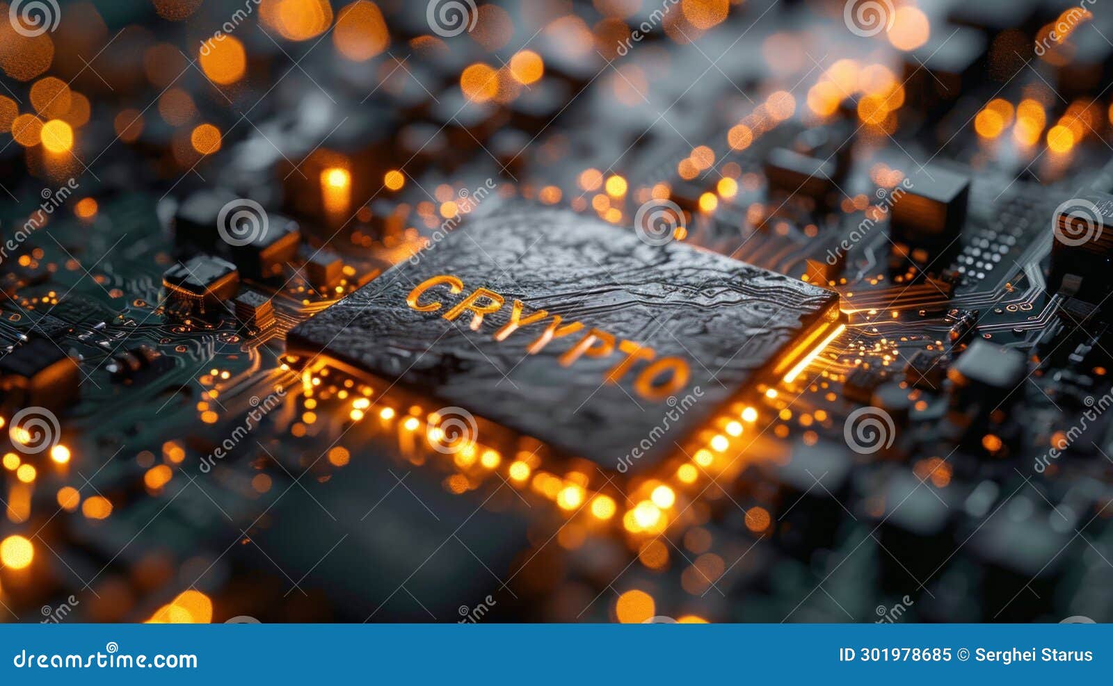 A Close Up of a Computer Chip with the Word Crypt on it, AI Stock Image - Image of engineering ...