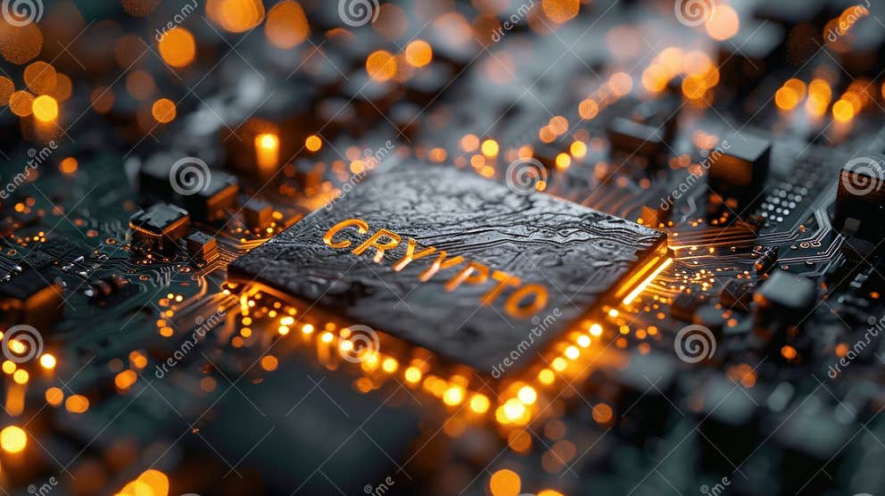 A Close Up of a Computer Chip with the Word Crypt on it, AI Stock Image ...