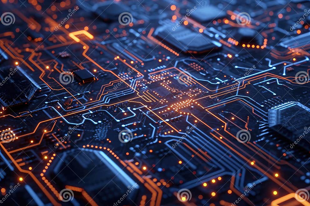 Close-up of a Computer Circuit Board, an Abstract Background of ...