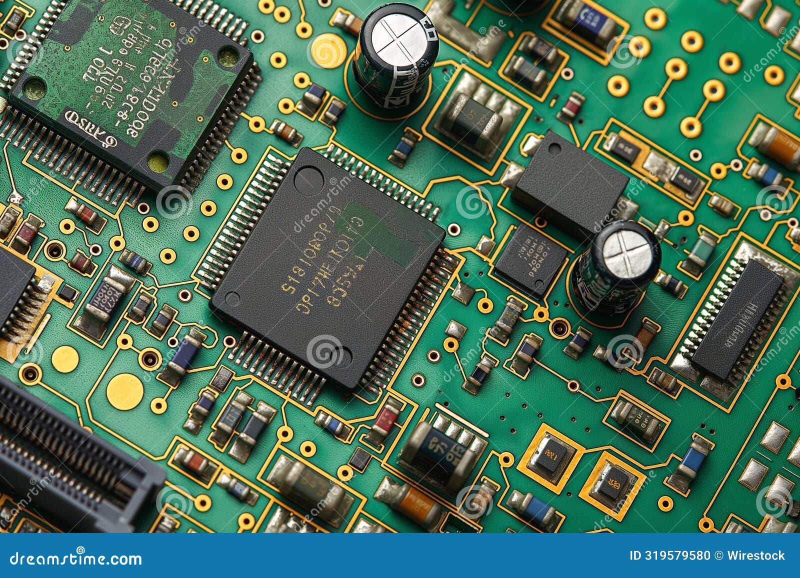 Close-up of Computer Circuit Board Components, AI-generated. Stock ...
