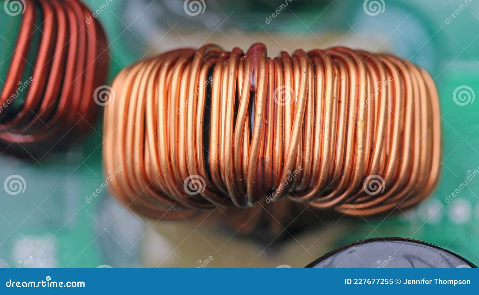Close Up of a Circuit Board Copper Coil Stock Image - Image of ...