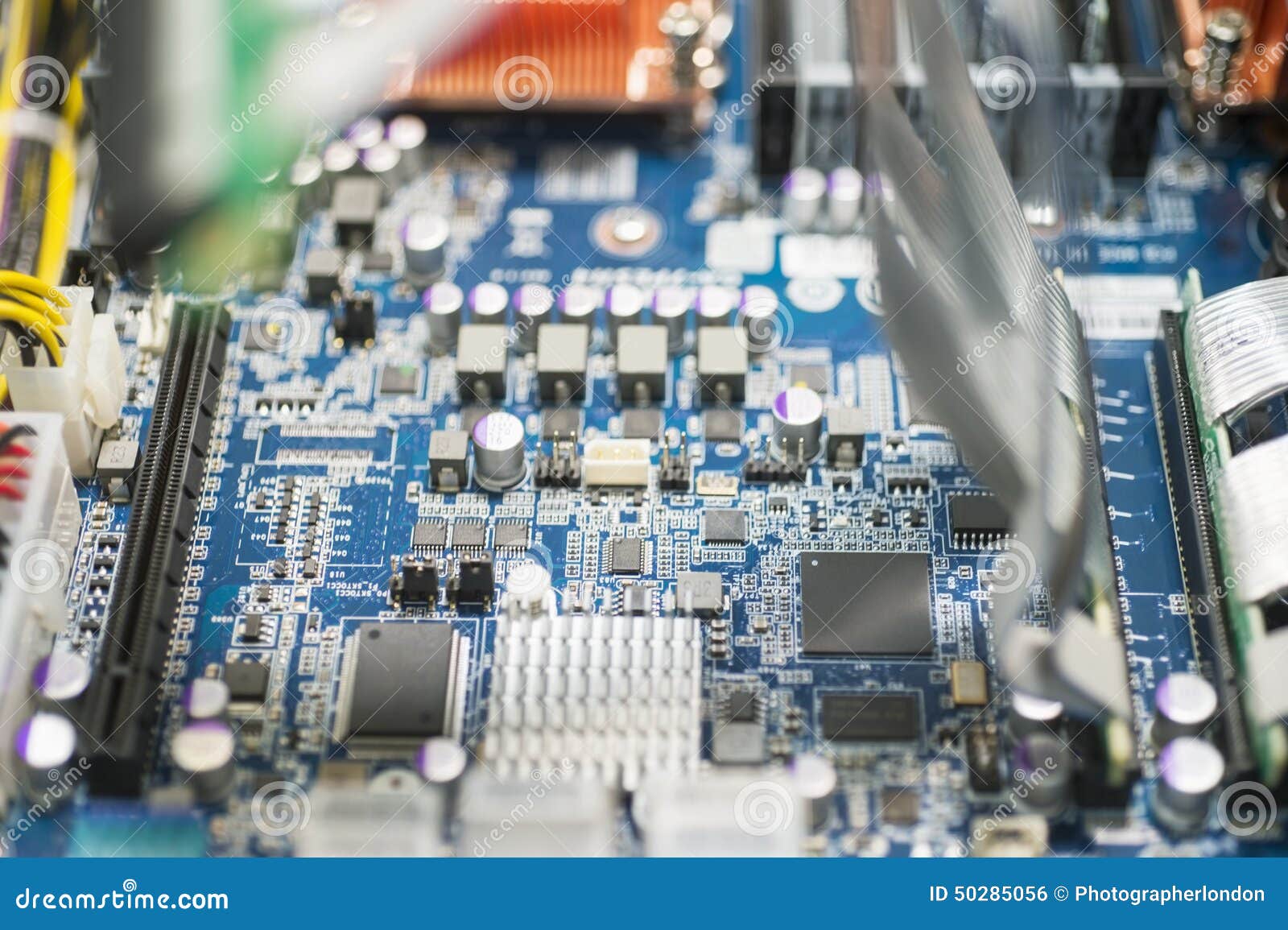 Close-up of Computer Circuit Board in Manufacturing Industry Stock ...
