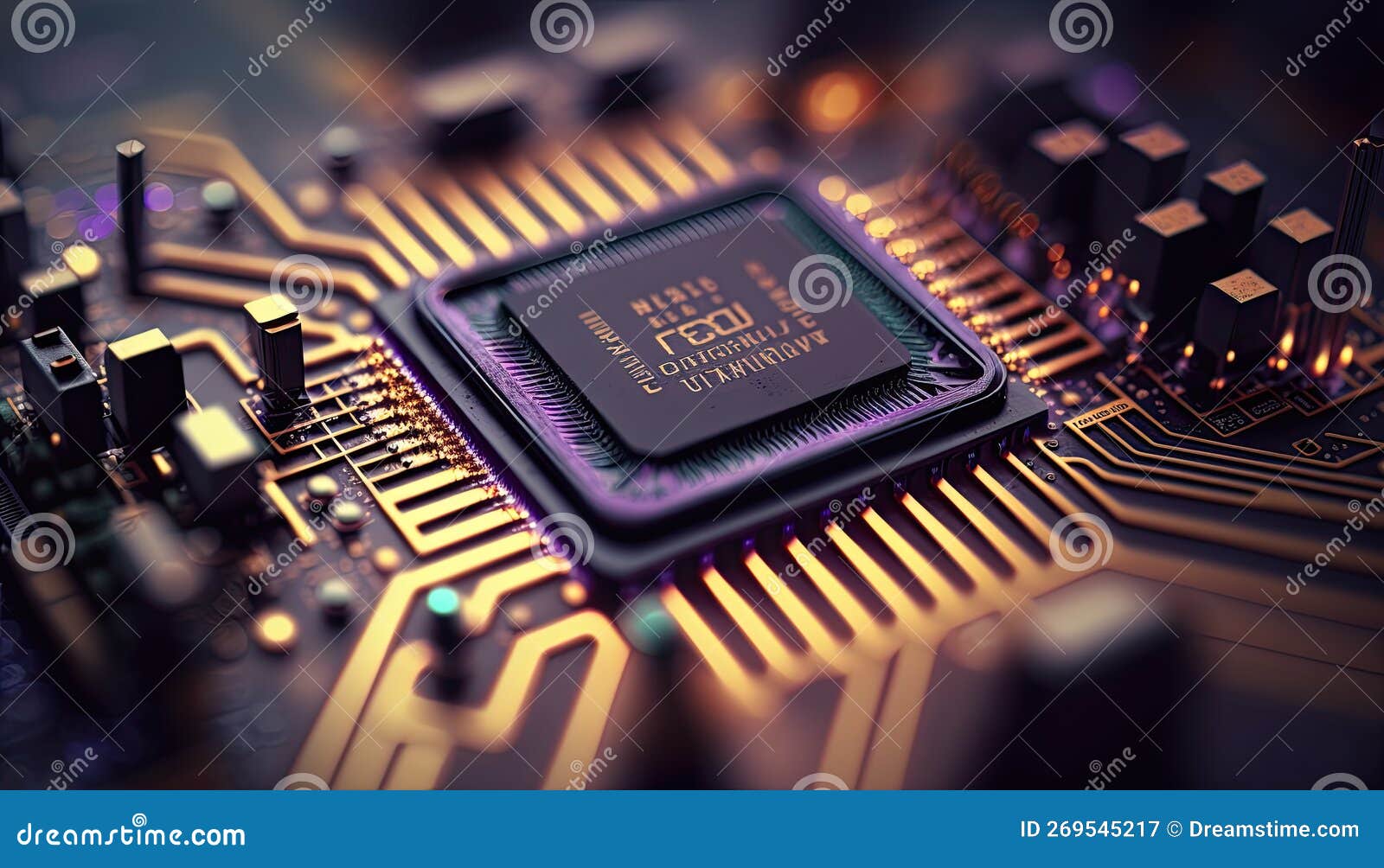 Close Up of Computer Circuit Board. Motherboard Computer Chip with Data ...