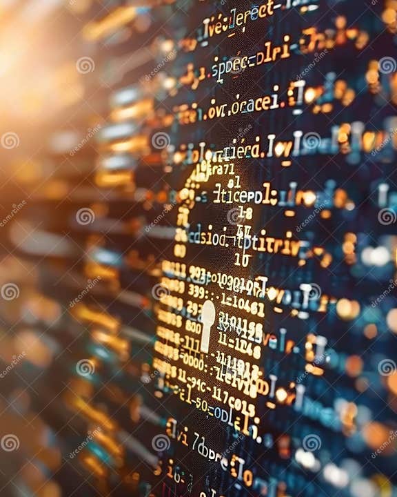 Close-up of Computer Code on a Screen with a Shallow Depth of Field ...