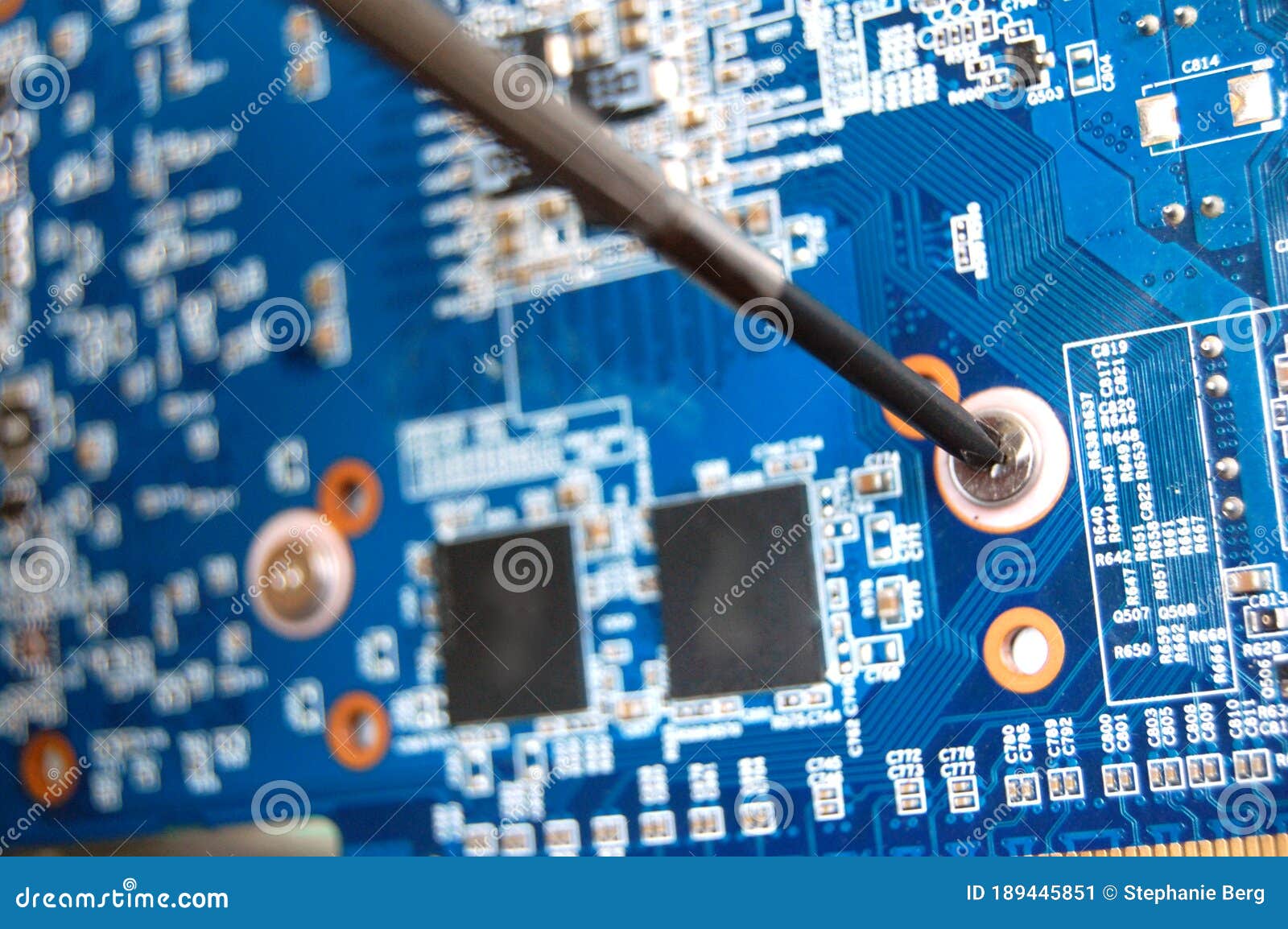 Close-up Computer Engineer Repairing Computer Graphics Card Stock Image ...
