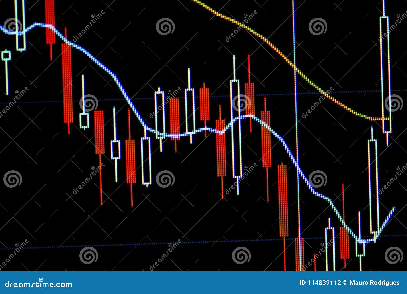 Close up of computer graph stock photo. Image of company - 114839112