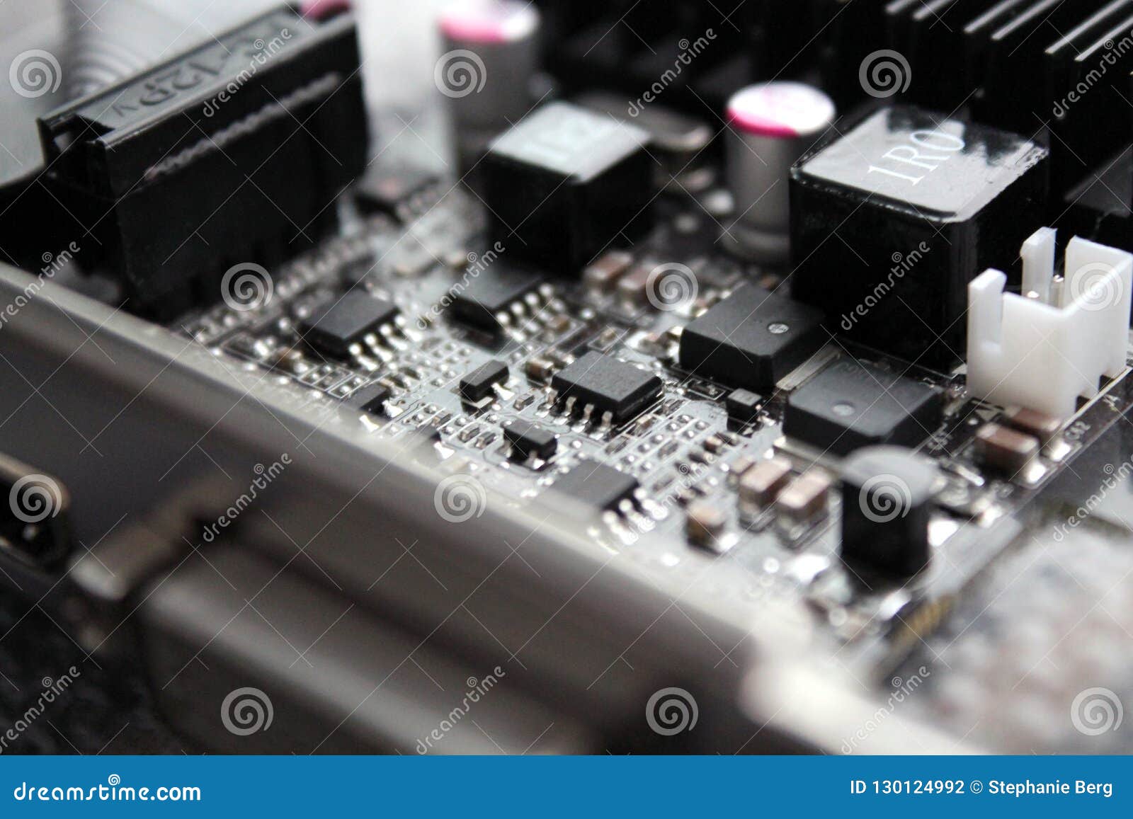 Close-up Computer Hardware Microelectronics Motherboard Stock Photo ...