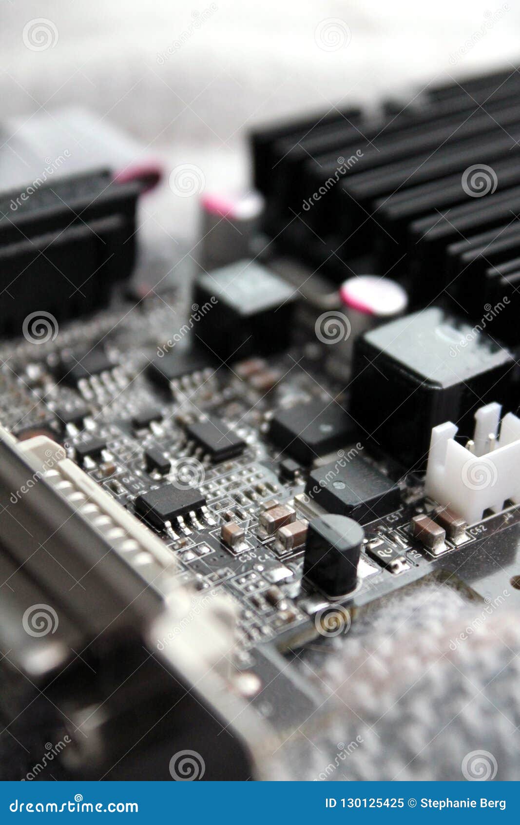 Close-up Computer Hardware Microelectronics Motherboard Stock Image ...