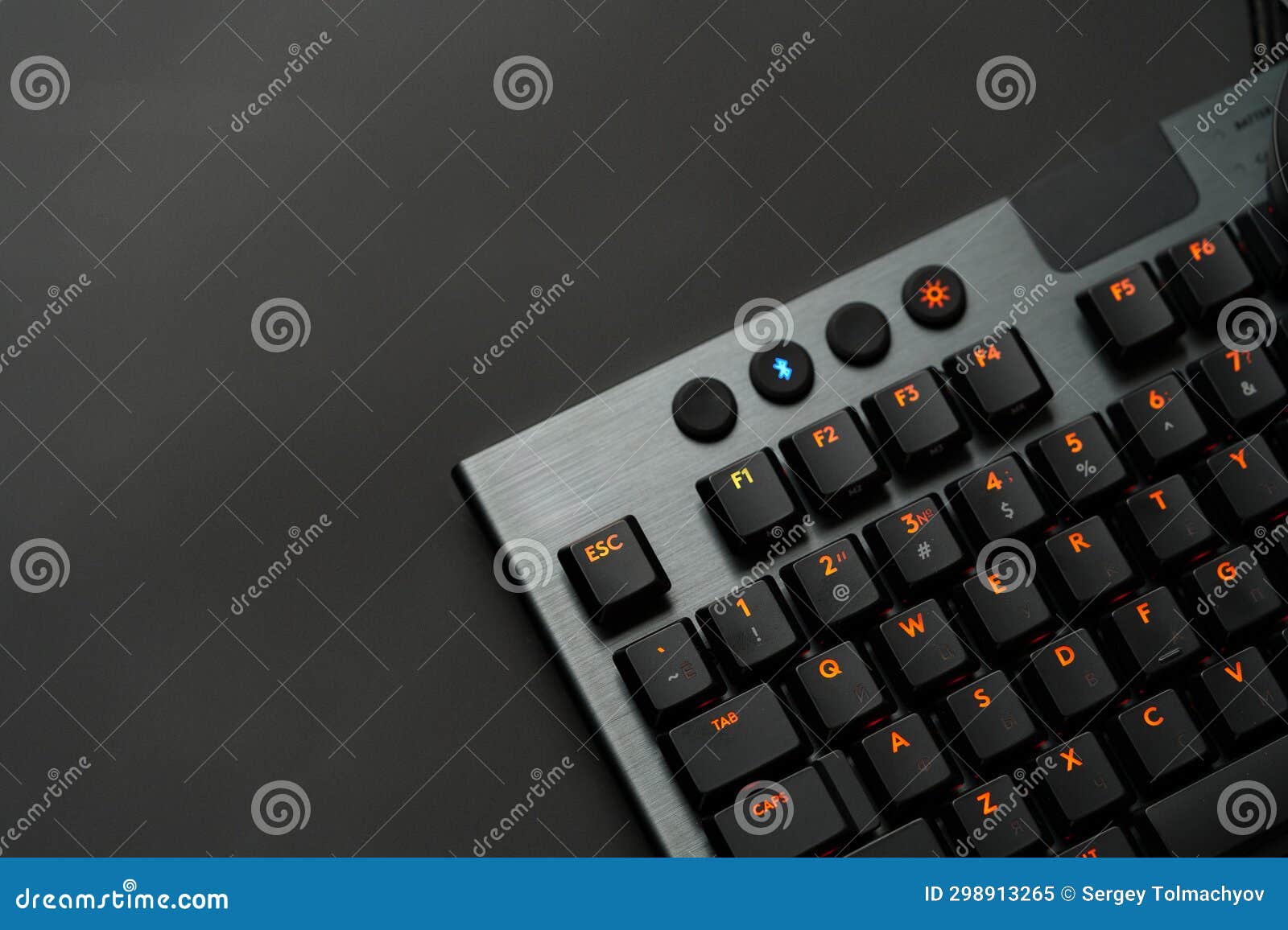 Close Up of Computer Keyboard on Black Background Stock Image - Image ...