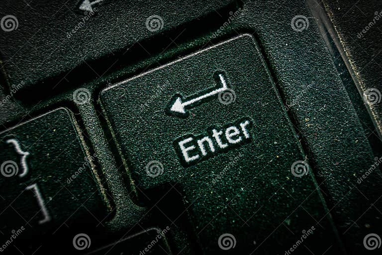 Close Up of Computer Keyboard with Enter Button Stock Photo - Image of ...