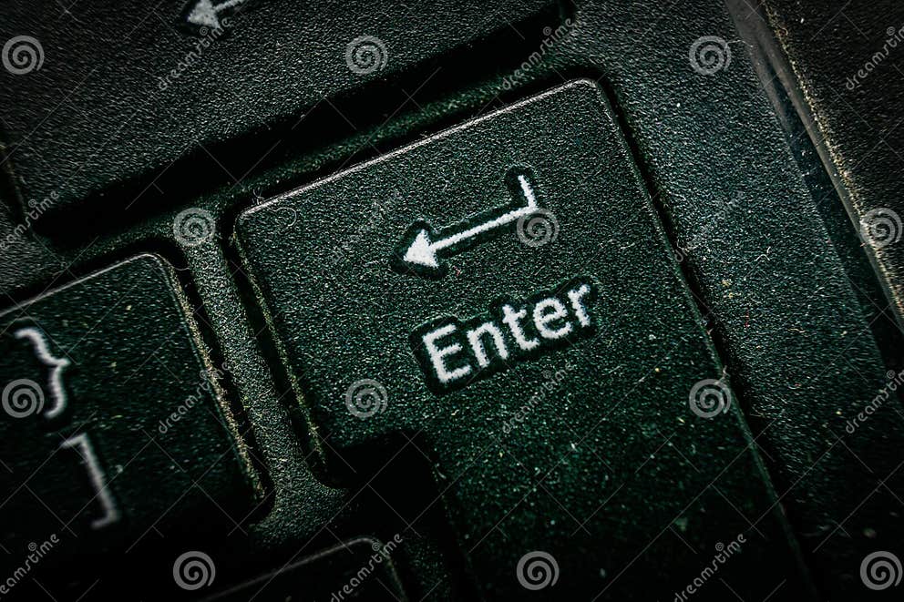 Close Up of Computer Keyboard with Enter Button Stock Photo - Image of ...