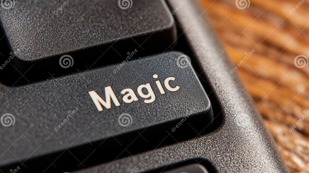 A Close Up of a Computer Keyboard with the Word Magic on it, AI Stock ...