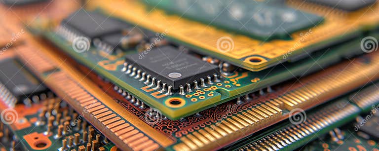 Close-up of Computer Memory Chips Stock Image - Image of circuitry ...
