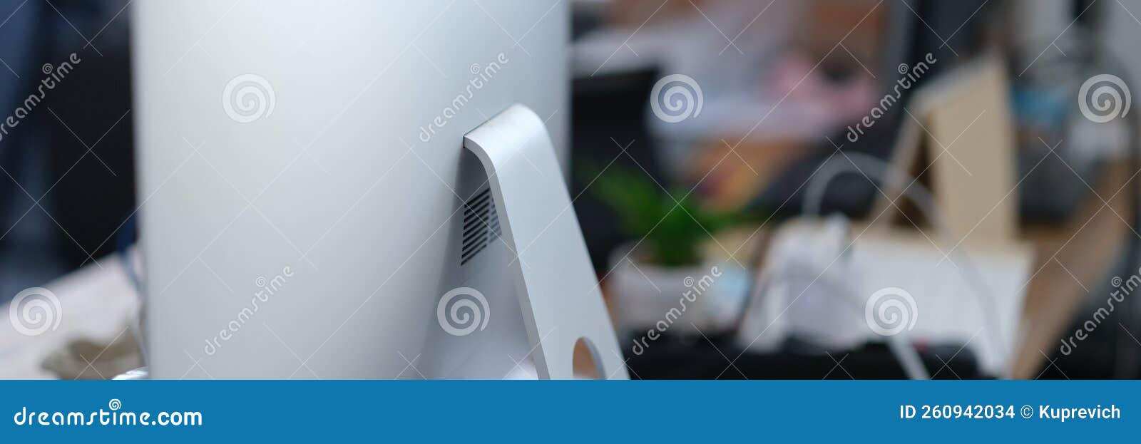 Computer Monitor with Sticker on it in Office Stock Photo - Image of ...