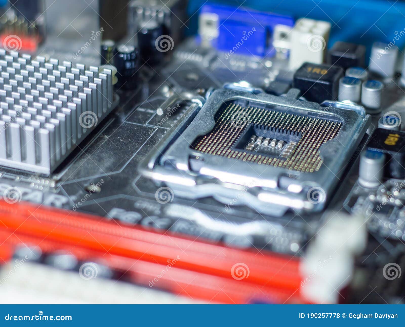 Close Up of a Computer Motherboard, Close Up of Computer Circuit Board ...