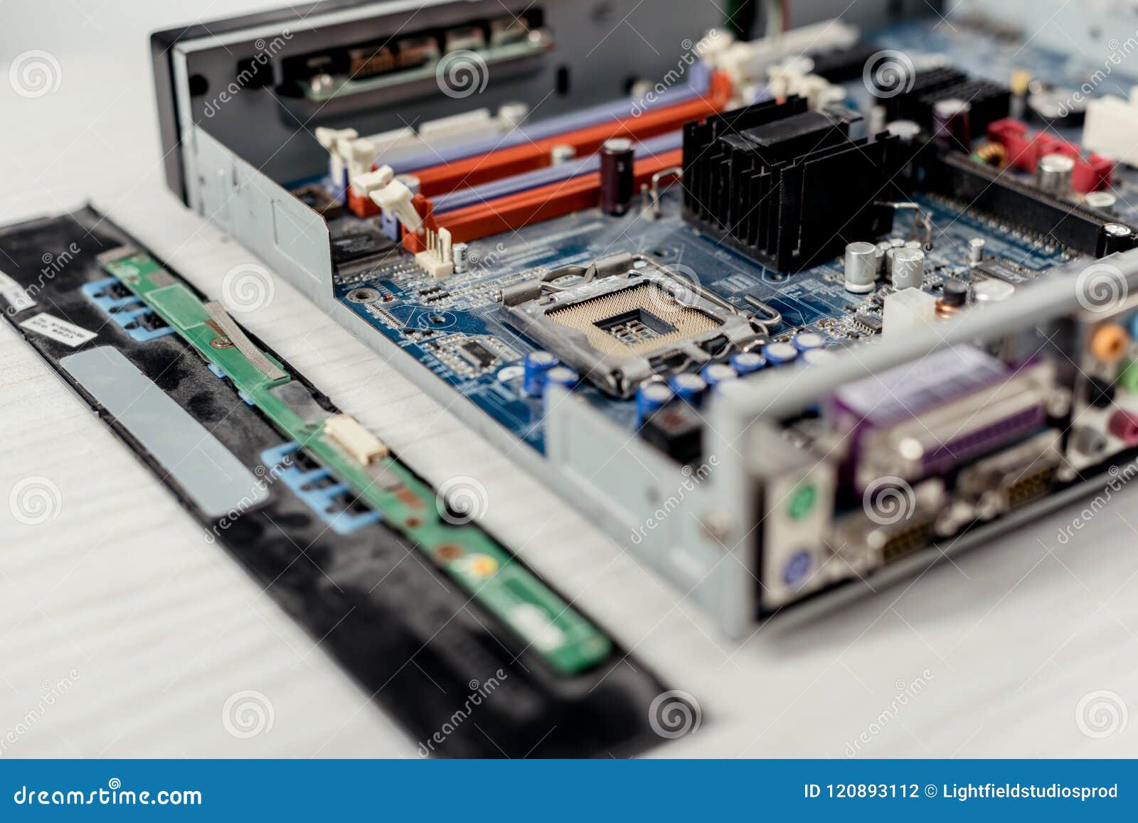 Close Up of Computer Motherboard and Details Stock Photo - Image of ...