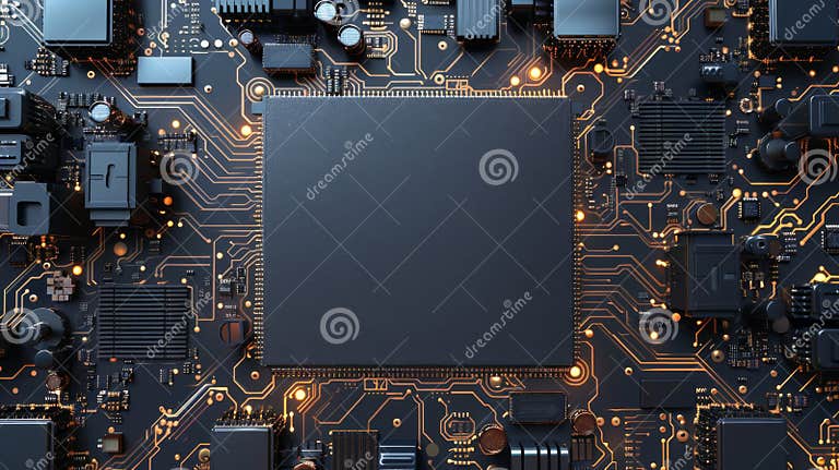 Close-up of a Computer Motherboard with Microchips and Electronic ...
