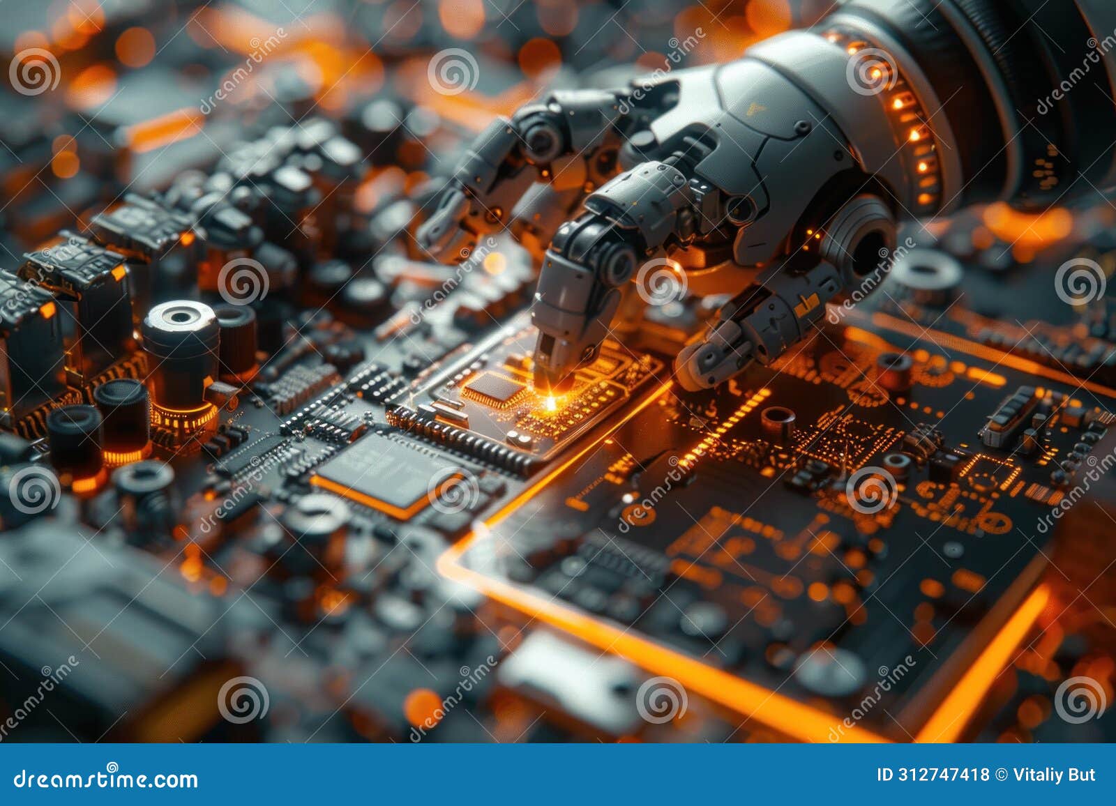 Close Up of Computer Motherboard Under Microscope Stock Photo - Image ...