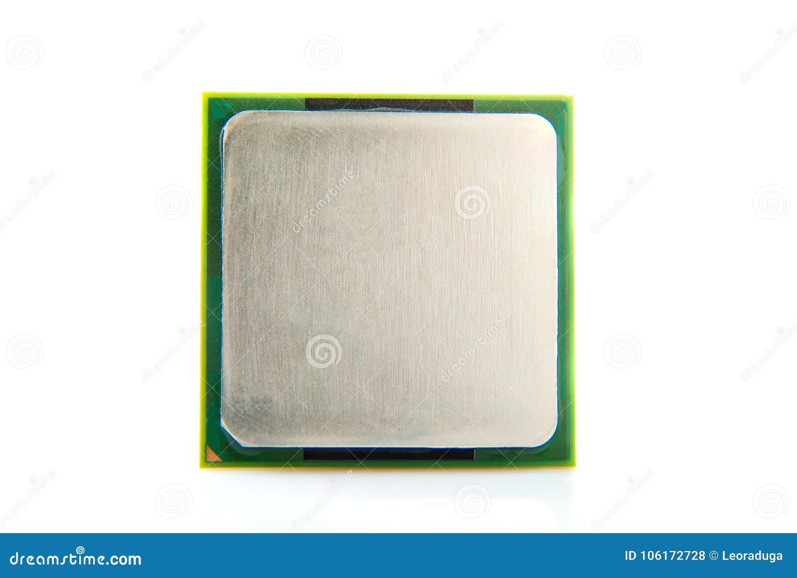 Close Up of Computer Processor Isolated on White Background. Stock ...