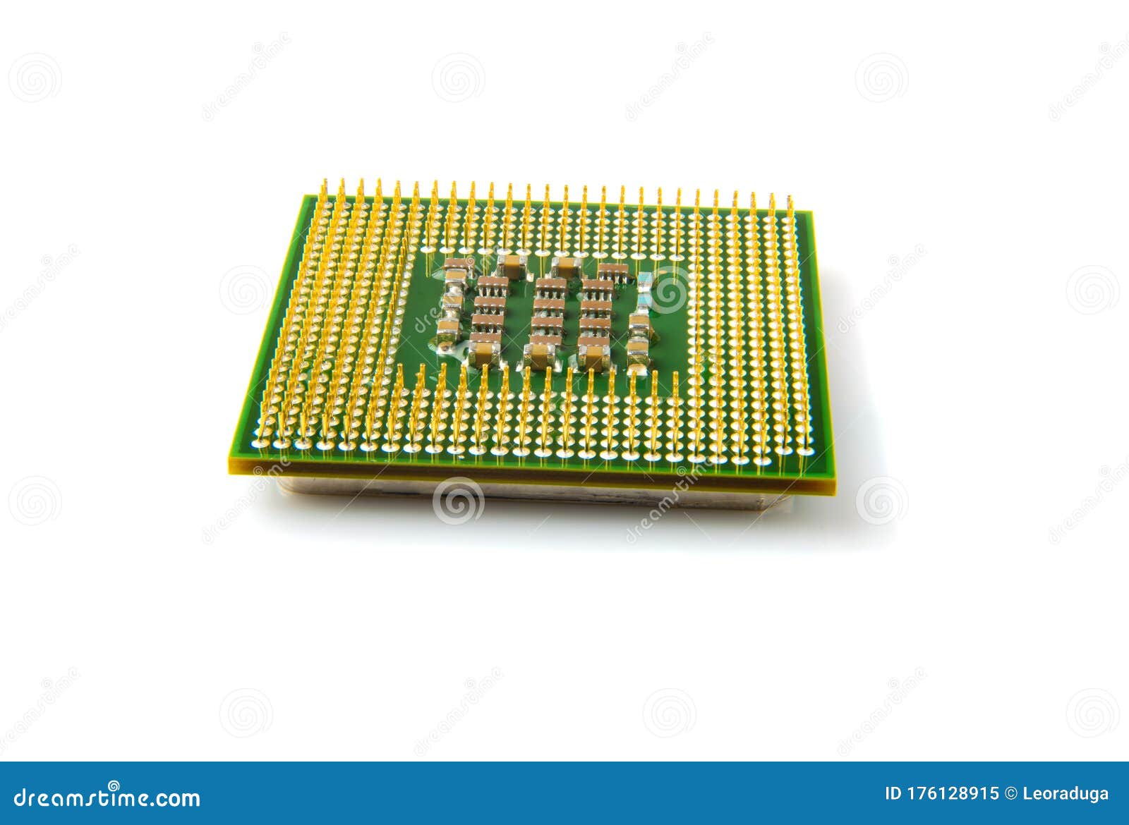 Close Up of Computer Processor Isolated on White. Stock Image - Image ...
