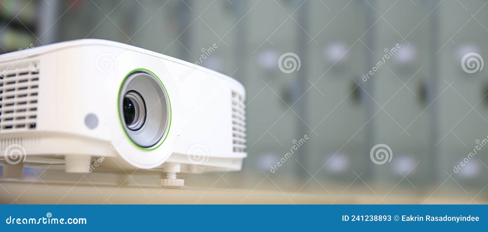 Close-up Computer Projector on Table Boardroom or Meeting Room ...