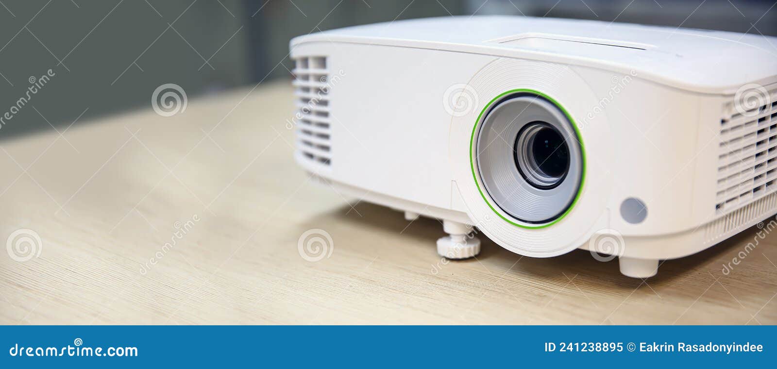 Close-up Computer Projector on Table Boardroom or Meeting Room ...