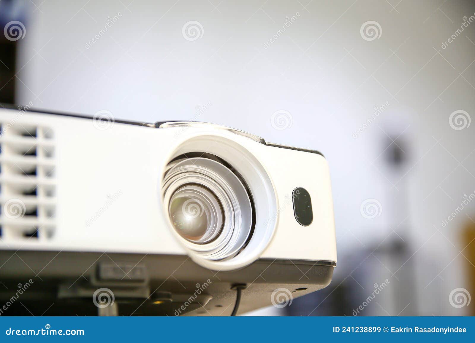 Close-up Computer Projector on Table Boardroom or Meeting Room ...