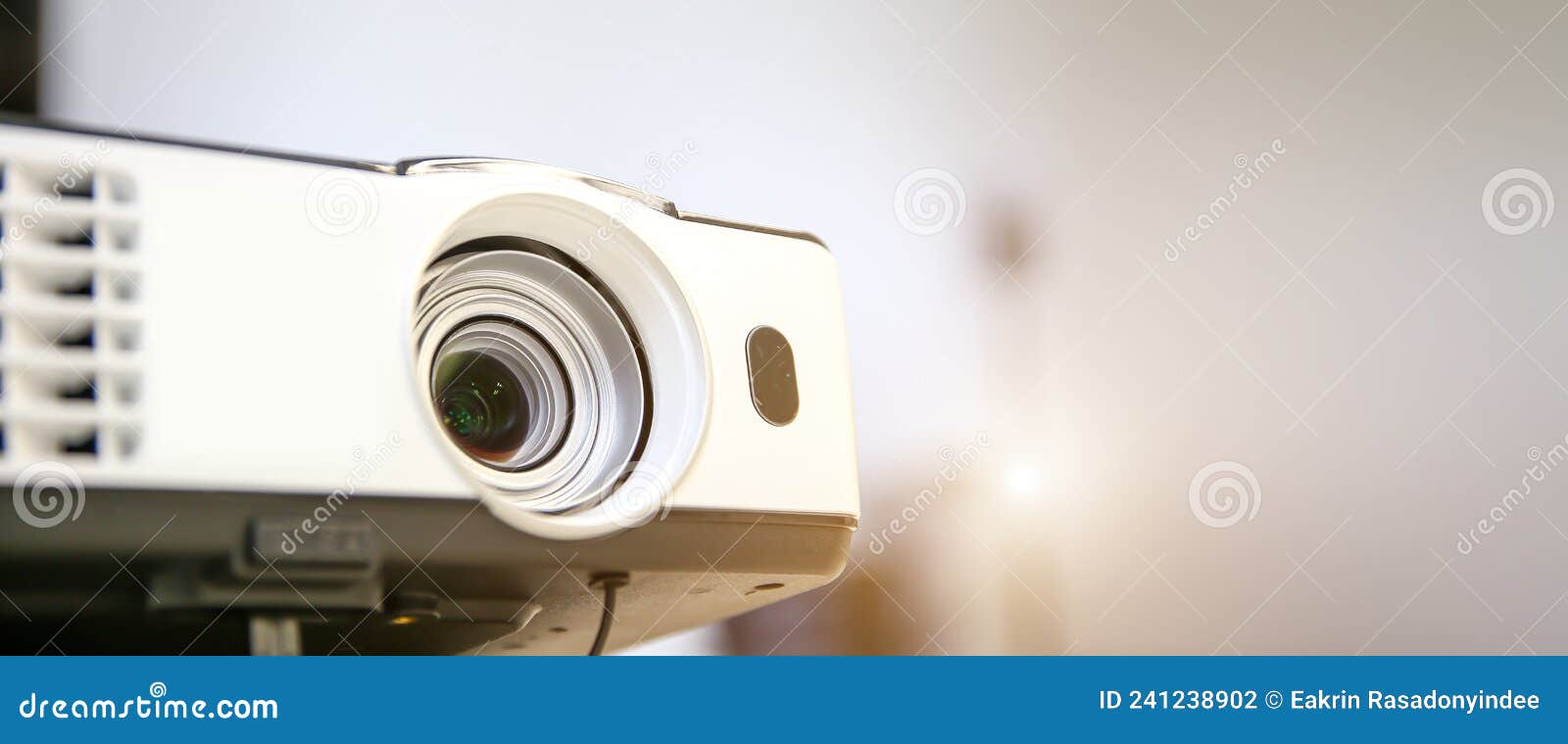 Close-up Computer Projector on Table Boardroom or Meeting Room ...