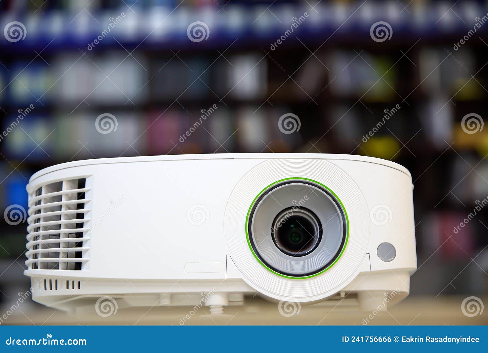 Close-up Computer Projector on Table Boardroom or Meeting Room ...