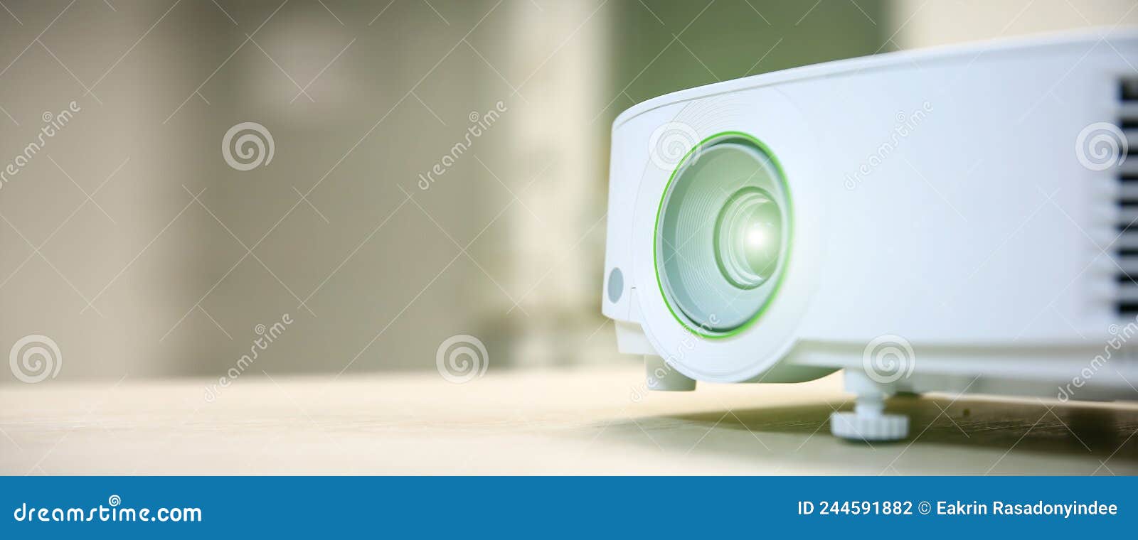 Close-up Computer Projector on Table Boardroom or Meeting Room ...