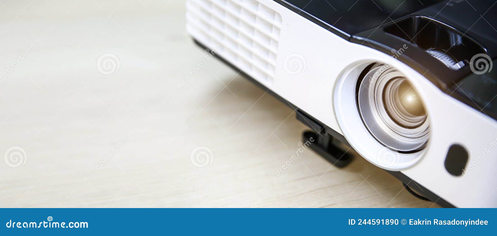 Close-up Computer Projector on Table Boardroom or Meeting Room ...