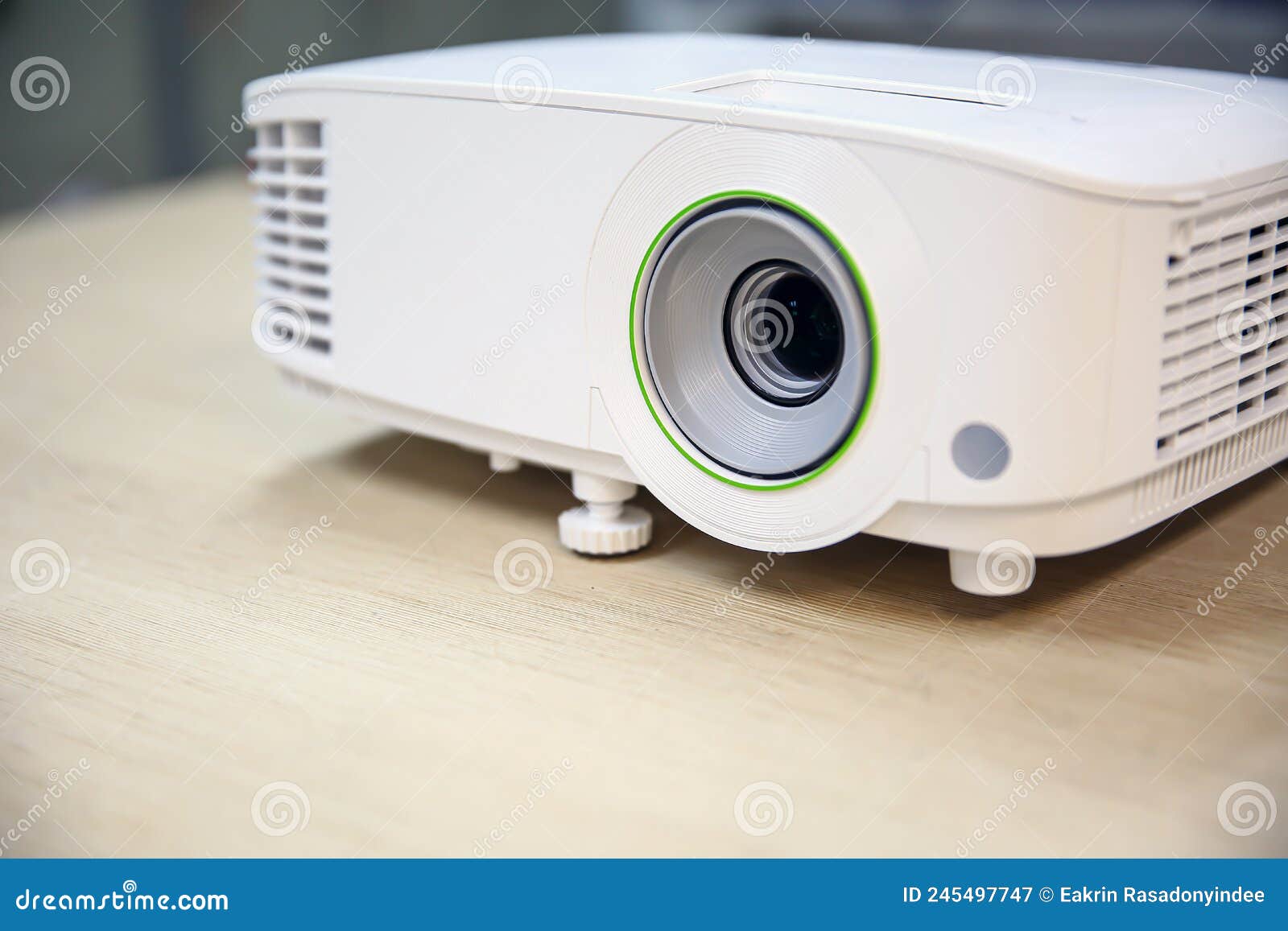 Close-up Computer Projector on Table Boardroom or Meeting Room ...