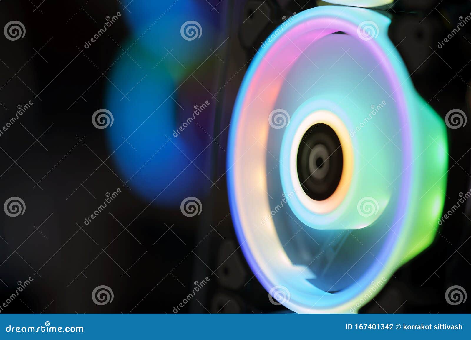 Close Up of Computer RGB Gaming, Illuminated by Colored LED Stock Photo ...