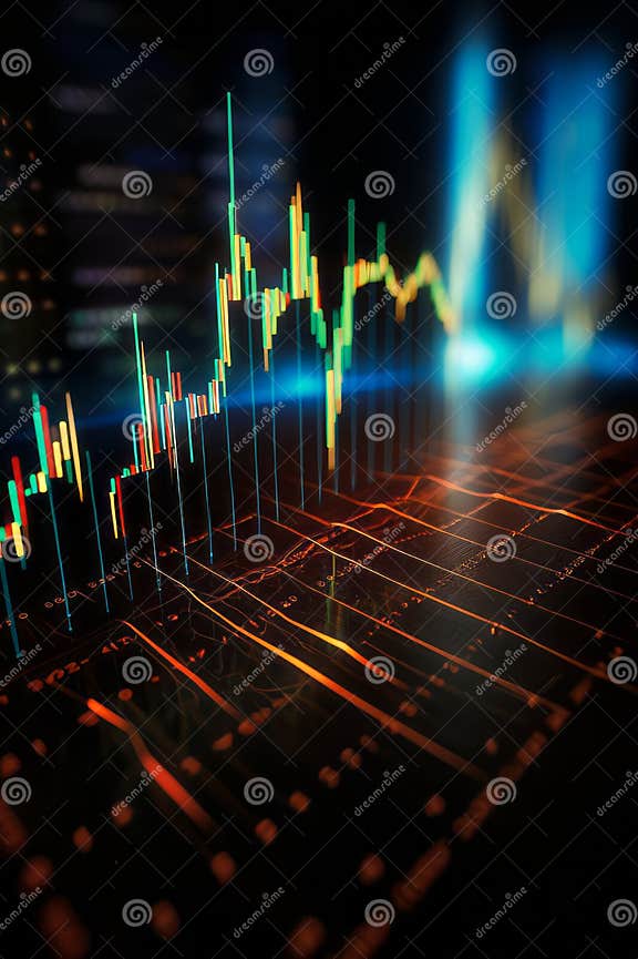 Close Up of Computer Screen with Chart on it. Generative AI Stock Image ...