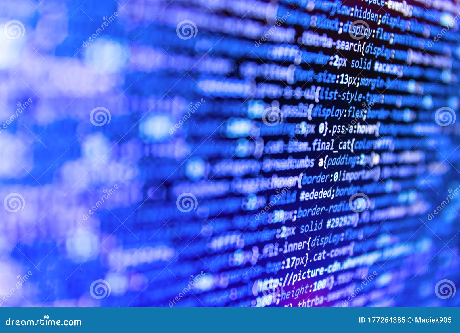 Close Up Of Computer Web Page Code Inside Of Html File Big Data And Internet Of Things Trend