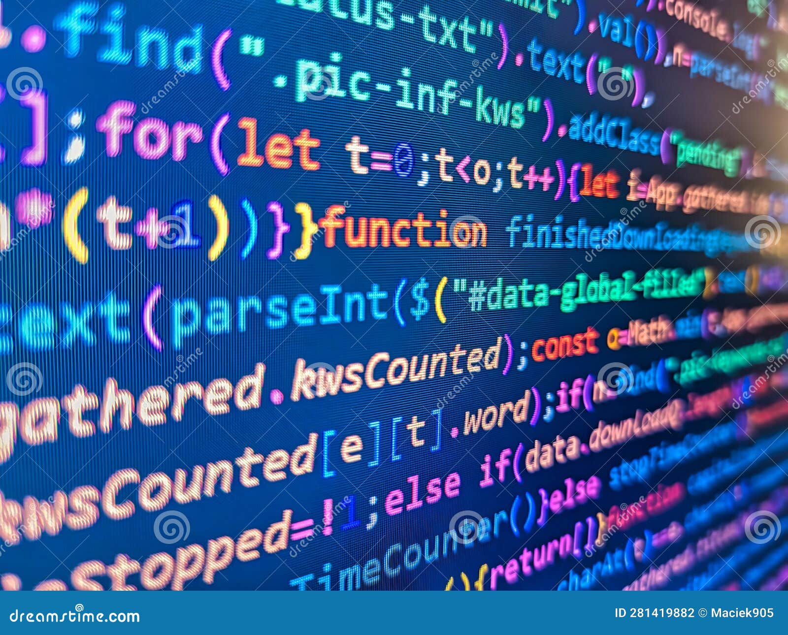 Close Up Of Computer Web Page Code Inside Of Html File Coding Cyberspace Concept Abstract It