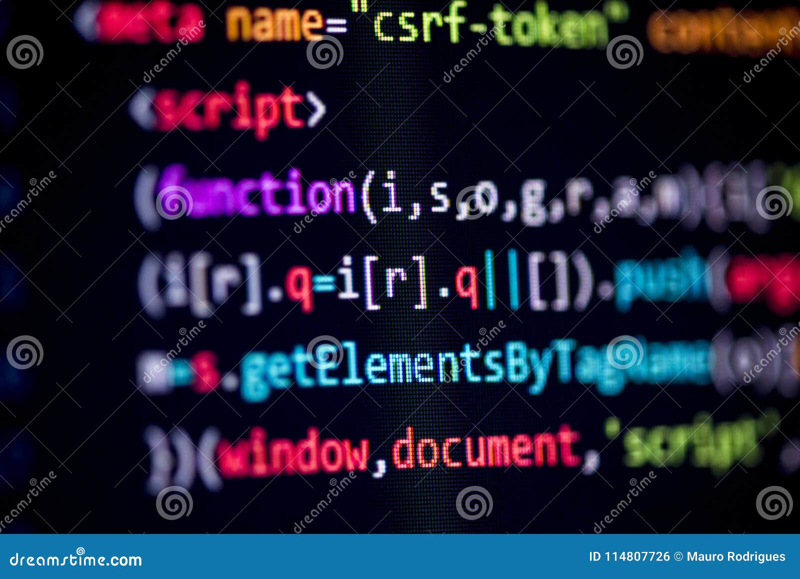 Computer wed page code stock photo. Image of letters - 114807726