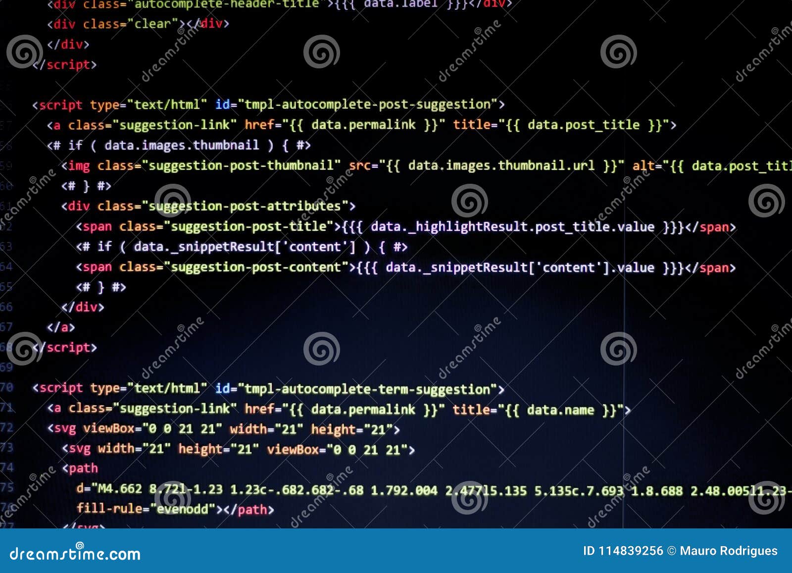 Computer wed page code stock photo. Image of technology - 114839256
