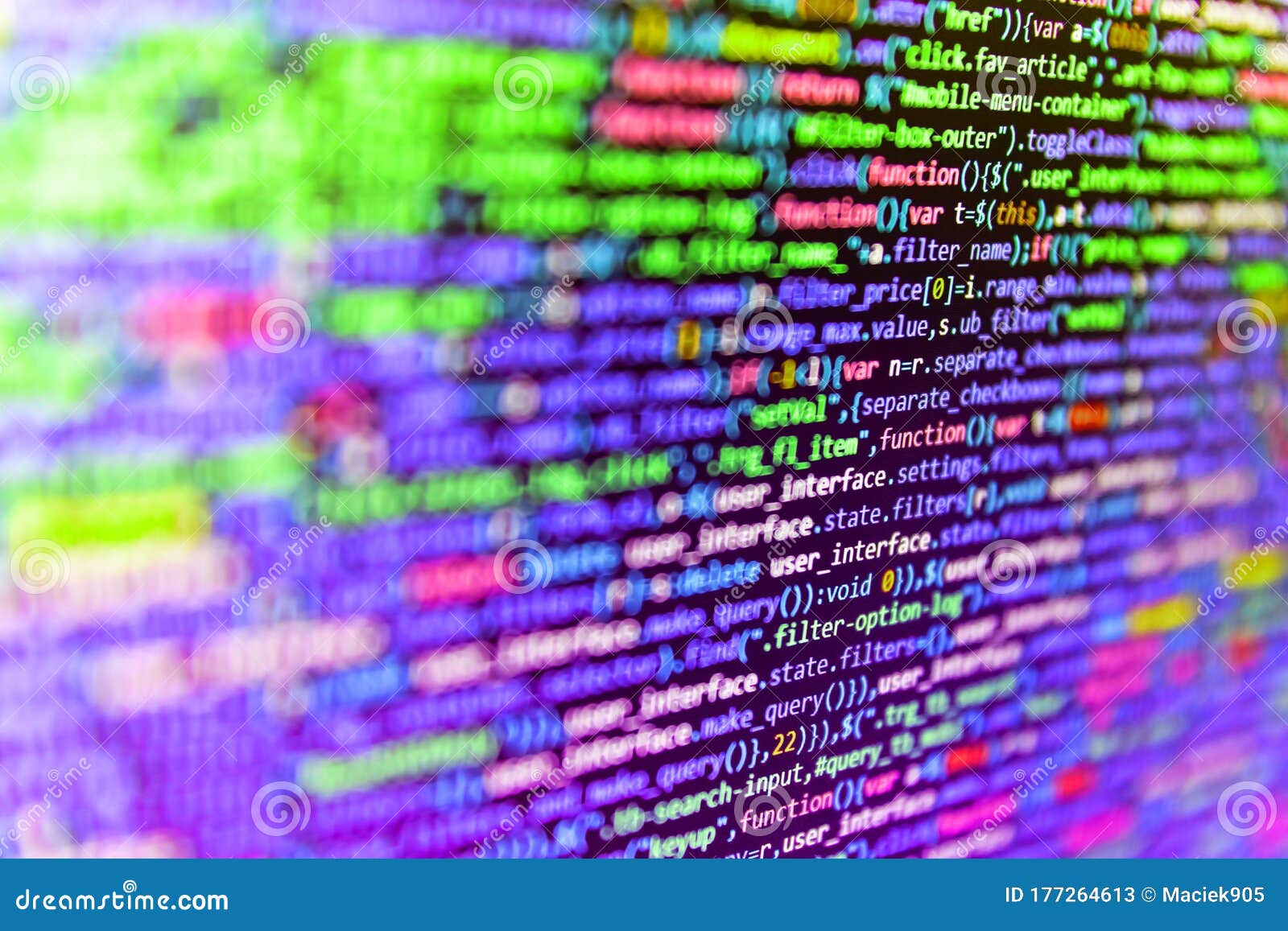 Close Up Of Computer Web Page Code Inside Of Html File The Concept Of The Programmer`s Work