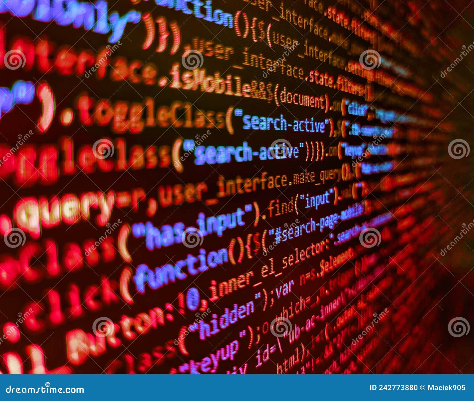 Close Up Of Computer Web Page Code Inside Of Html File Concept Of Security Programming And