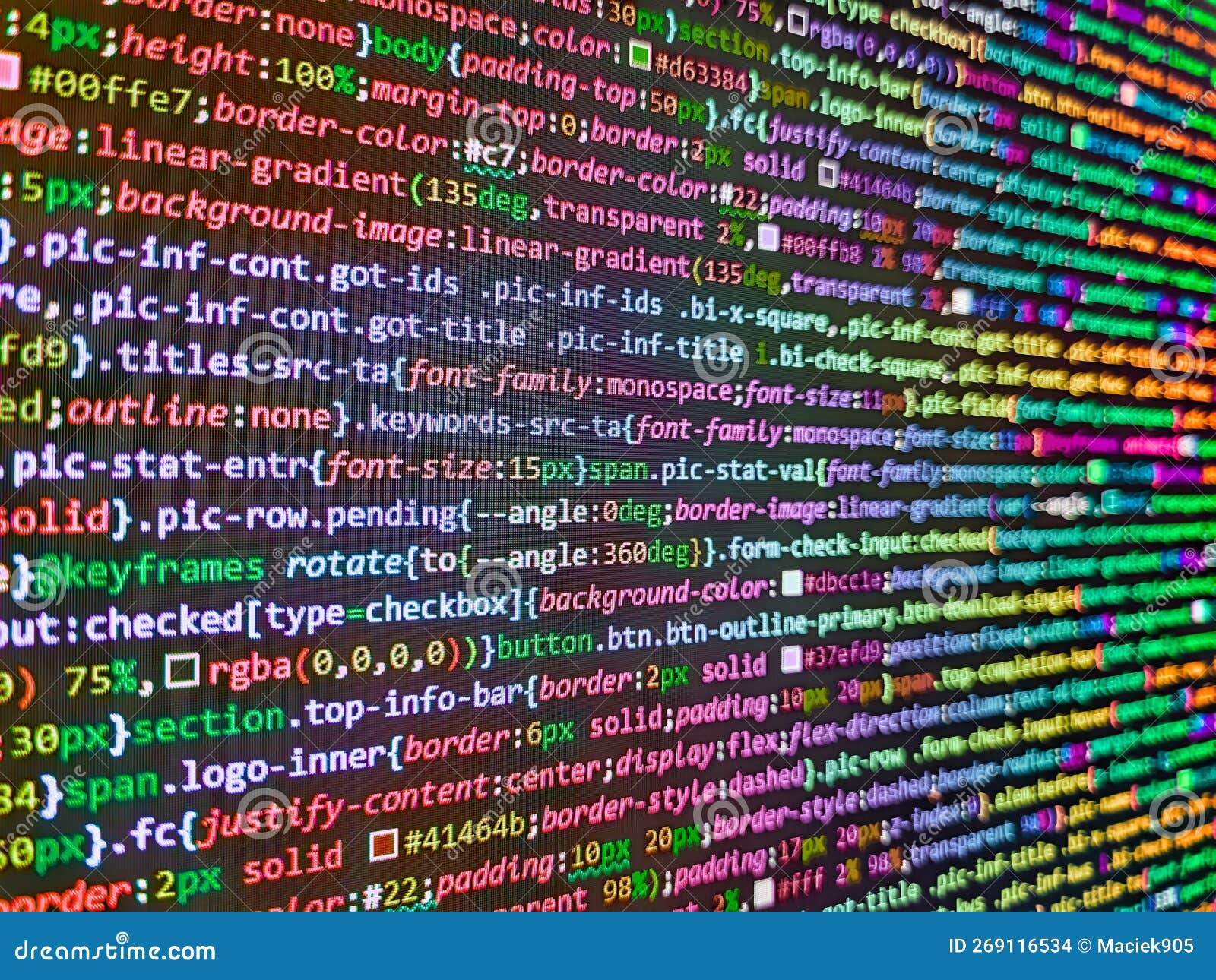 Close Up of Computer Web Page Code Inside of Html File. Stock Photo - Image of htm5, engineer ...