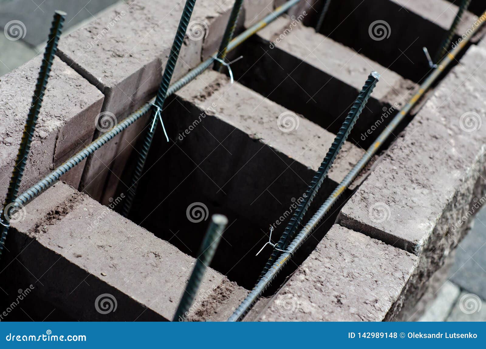 Close-up of Concrete Foundation Engineering Stock Photo - Image of ...