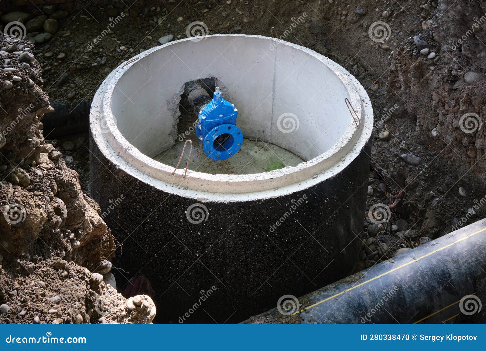 Close-up of a Concrete Well for Pipe Installation Stock Photo - Image ...