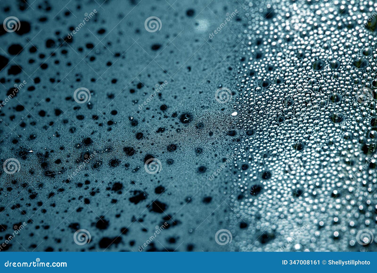 CLose Up of Condensation Bubbles and Marks on a Window Water Background ...