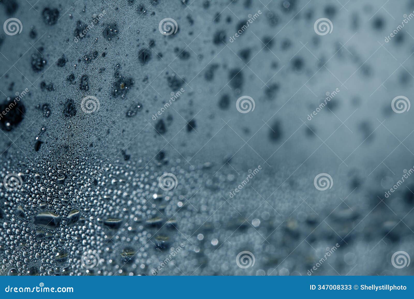 CLose Up of Condensation Bubbles and Marks on a Window Water Background ...
