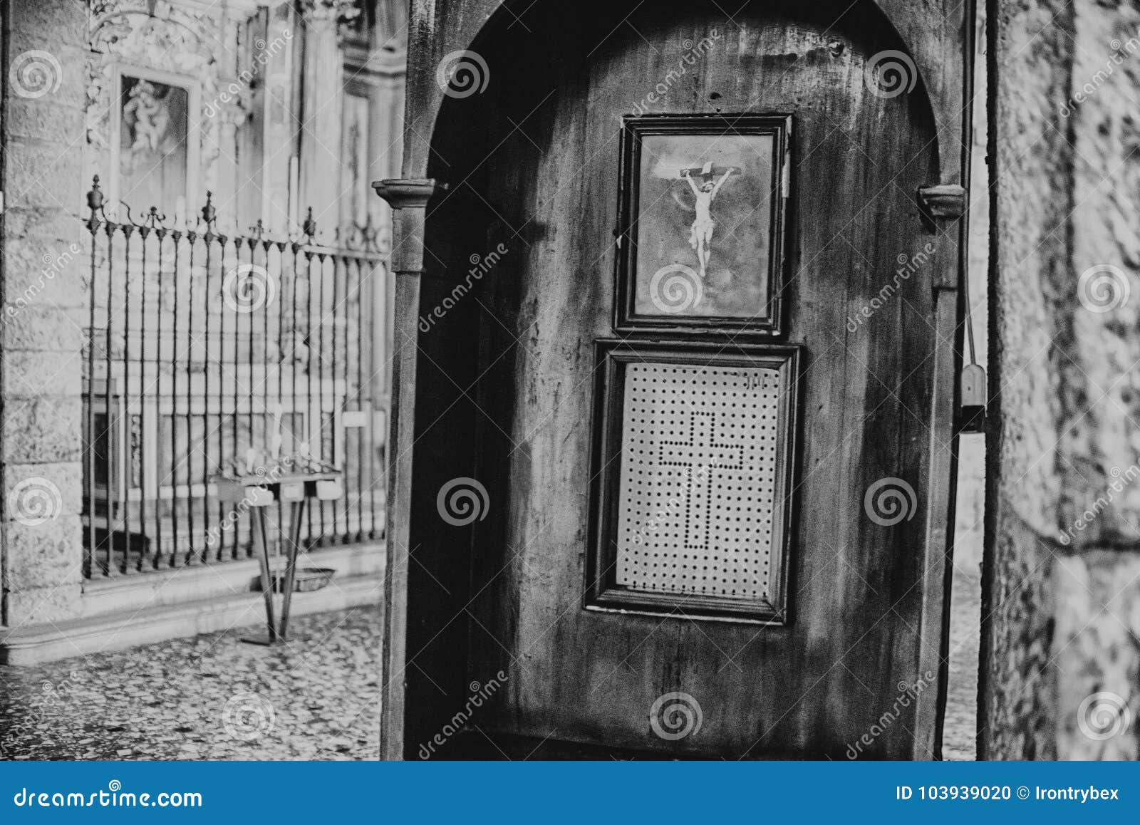 Close Up on Confessional in the Church Stock Photo - Image of main ...
