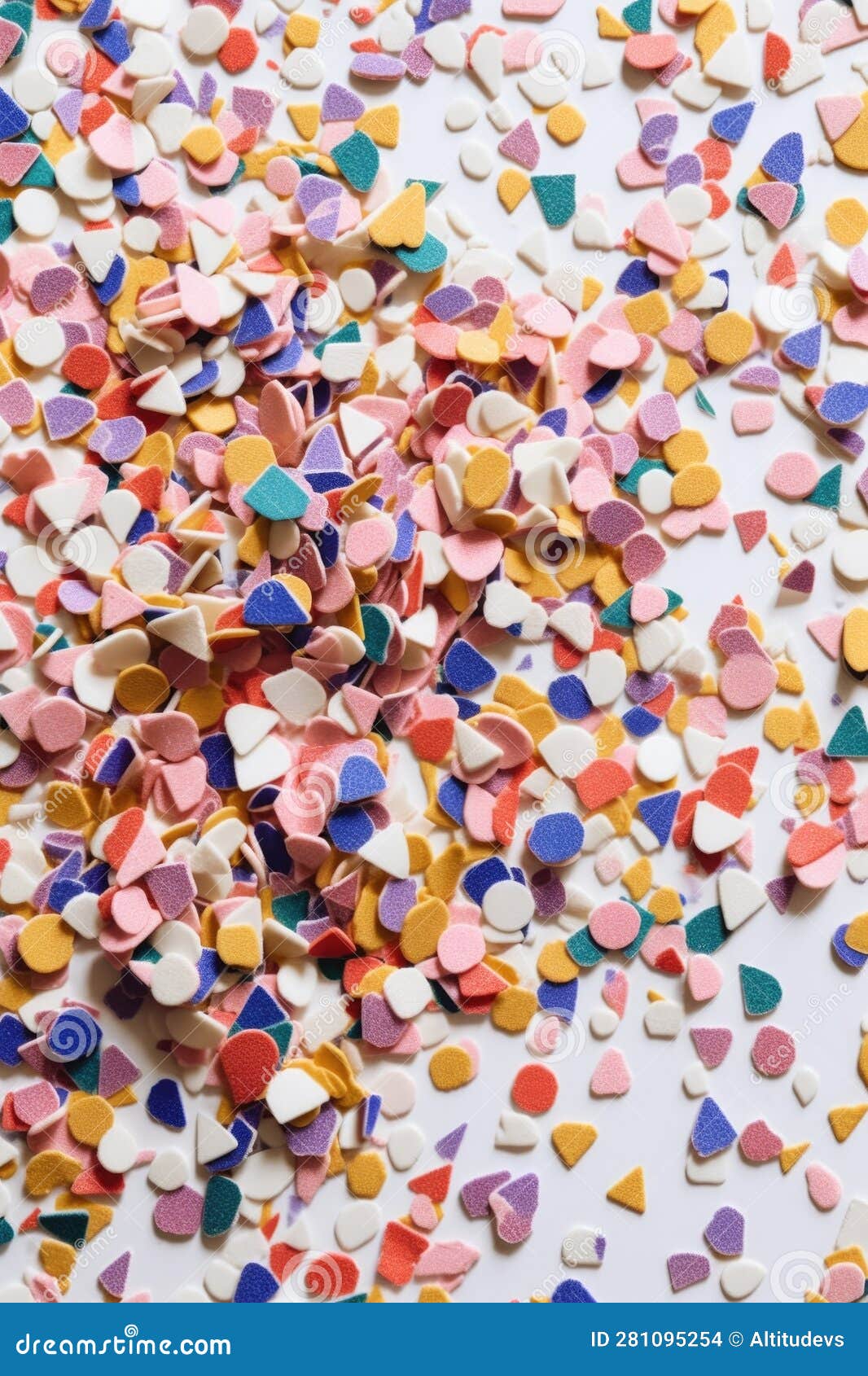 Close-up of Confetti Pieces on a White Surface Stock Illustration ...