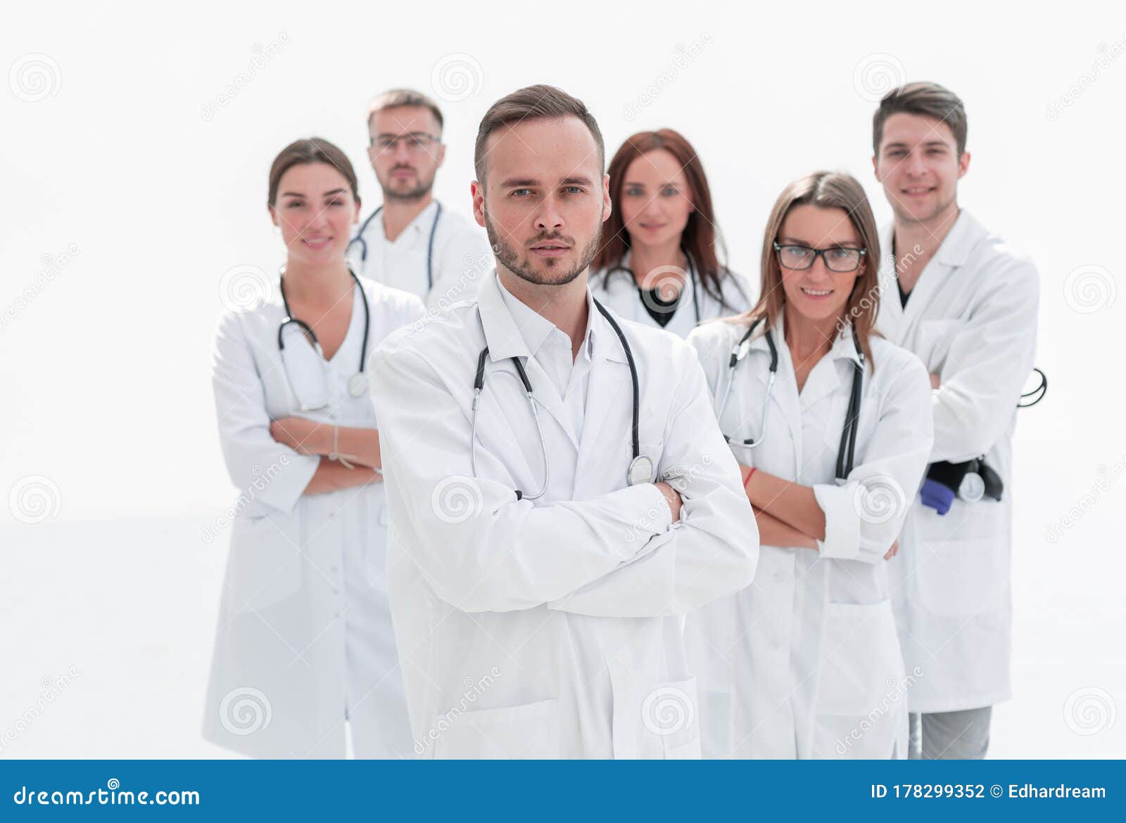 Close Up. Confident Group of Doctors Standing Together Stock Photo ...
