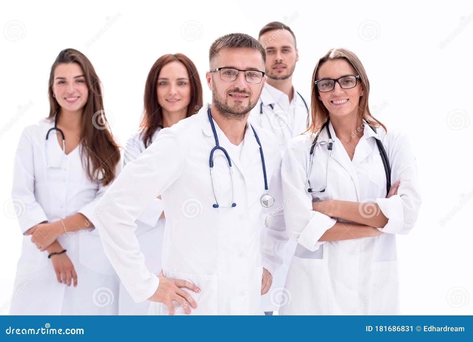 Close Up. Confident Group of Doctors Standing Together Stock Image ...